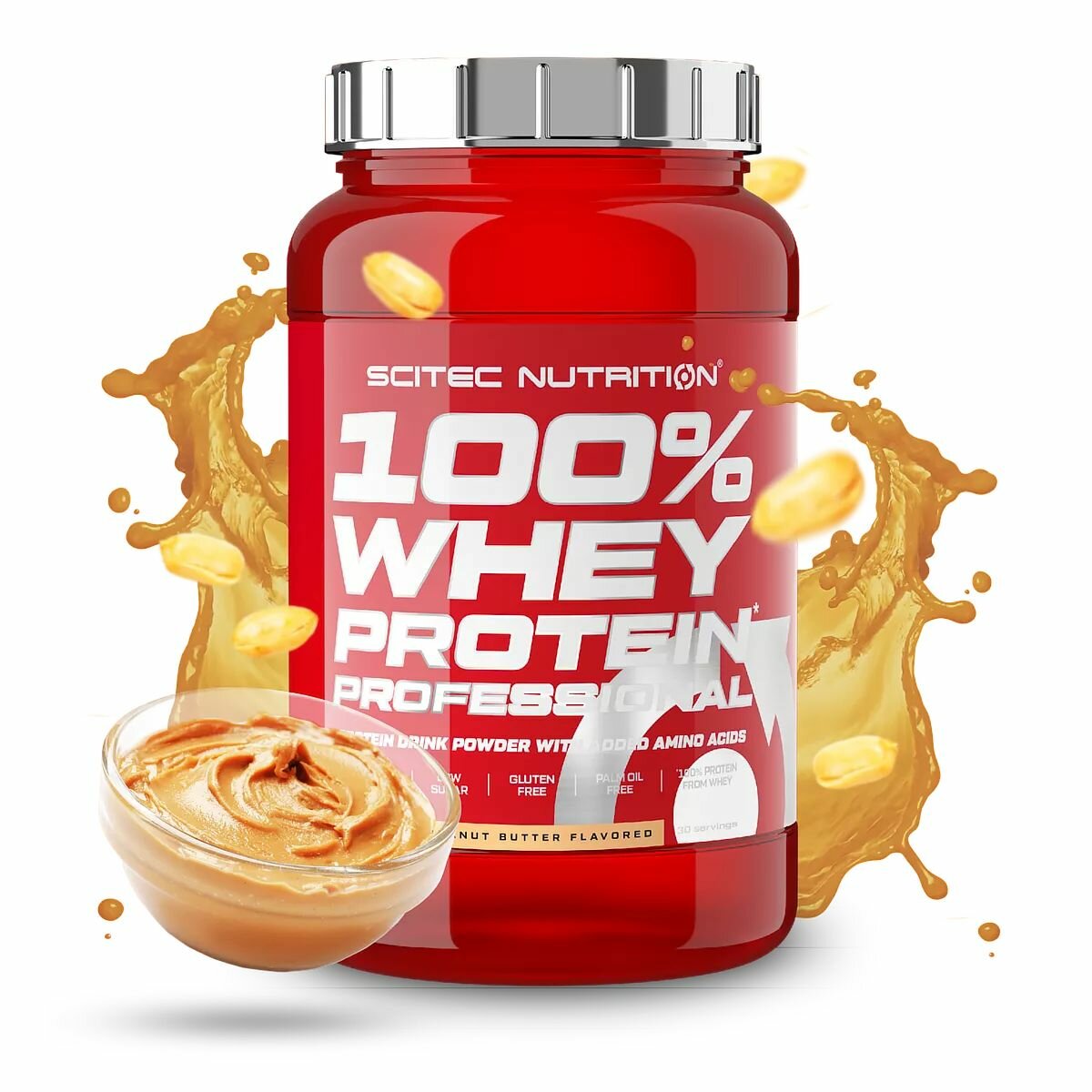 Протеин сывороточный Scitec Nutrition 100% Whey Protein Professional арахисовая паста 920 гр.