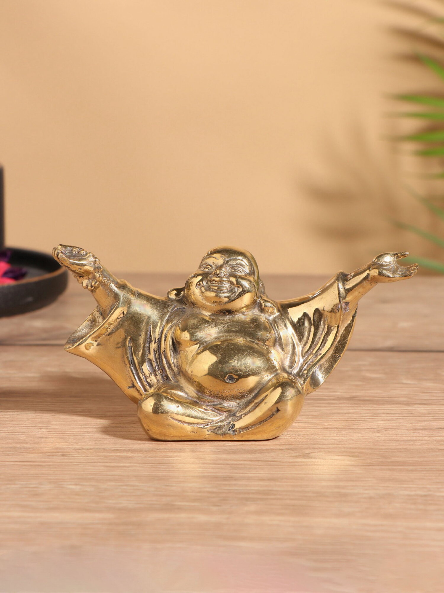 Сувенир "Счастливый Хотэй", 15x6x9 см, бронза, форма фигуры: будда