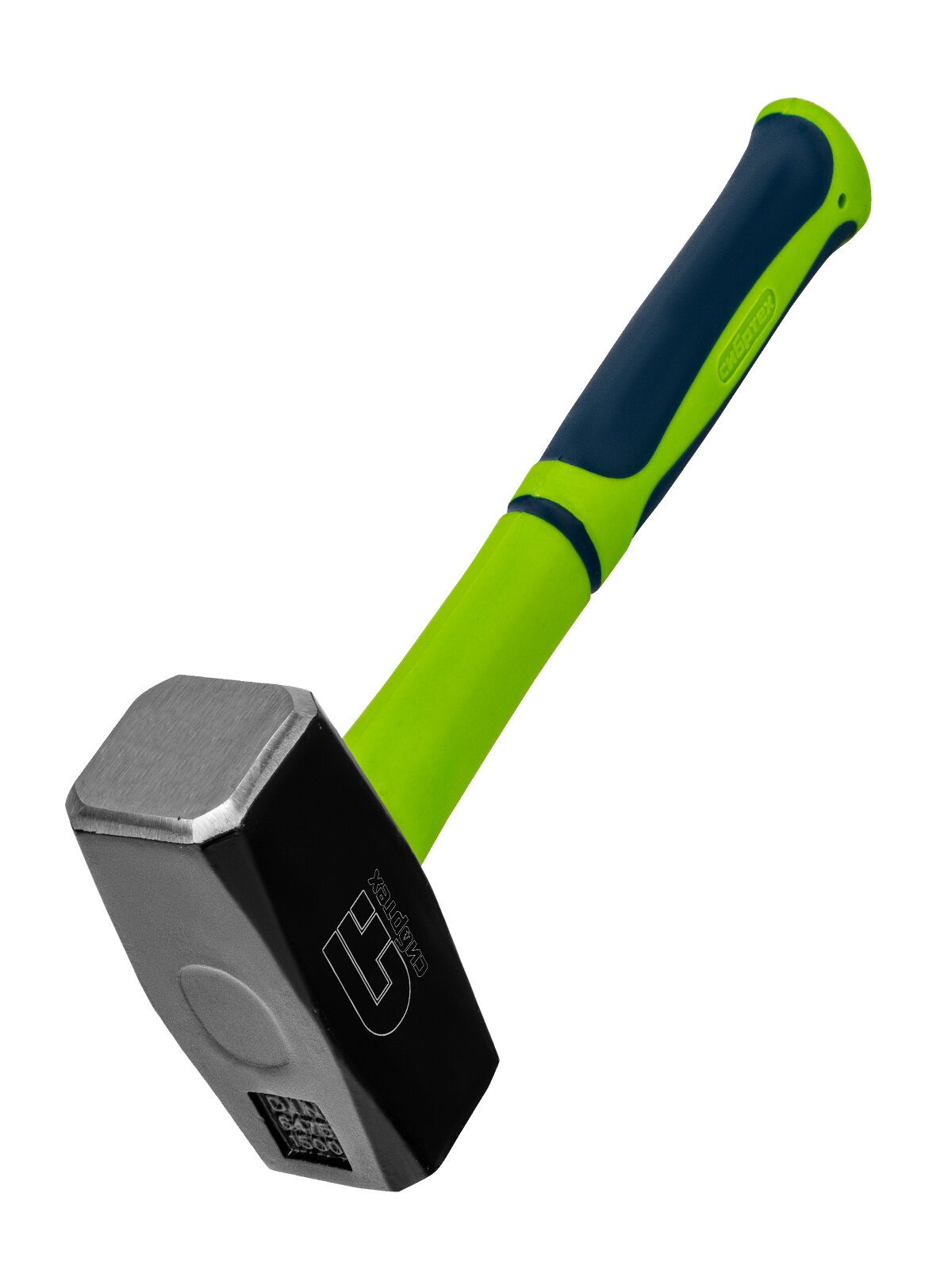 Кувалда 1.5 кг Сибртех, 260 мм, закаленная сталь 45 с защитным покрытием, фибергласовая обрезиненная рукоятка, 10916