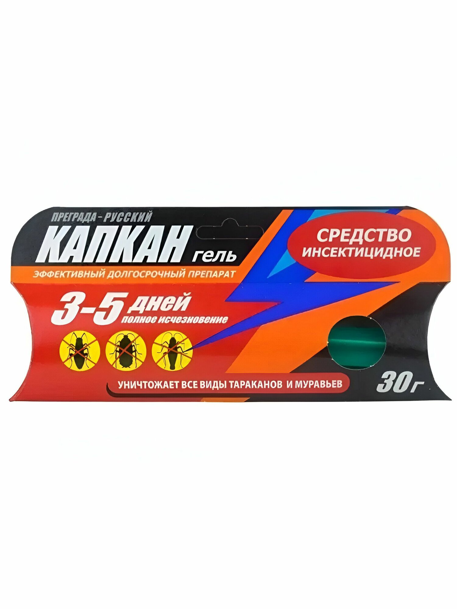 Капкан Преграда-русский Гель-шприц инсектицидный для уничтожения тараканов и муравьев 30 гр