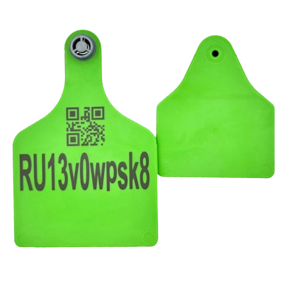 Бирка Вест, для КРС с номером РСХН, двойная, полиуретан, цвет зеленый, 114х75 мм, 75х61 мм, 50 штук