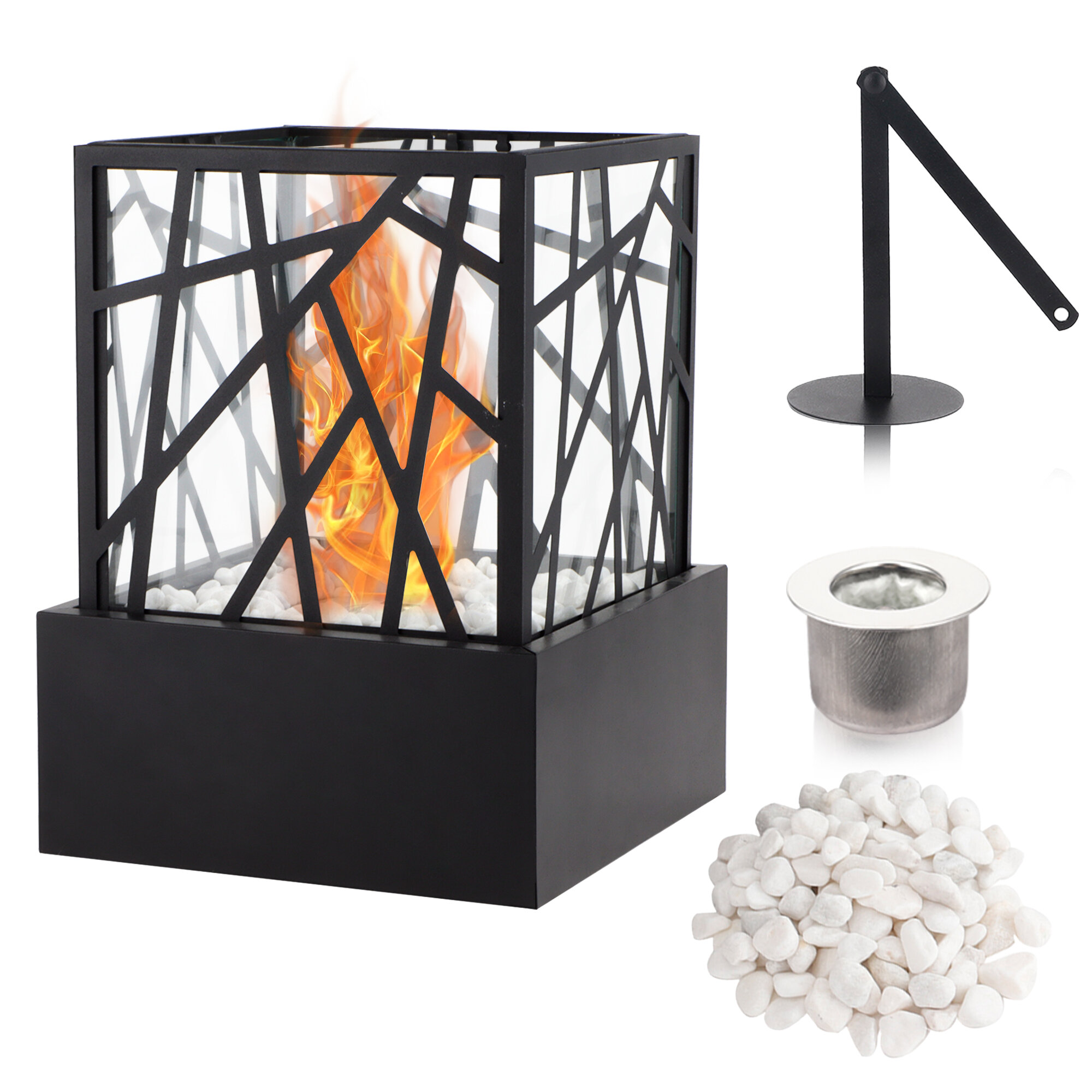 Домашний биоэтаноловый камин, декоративный биоэтаноловый камин, Черный квадрат
