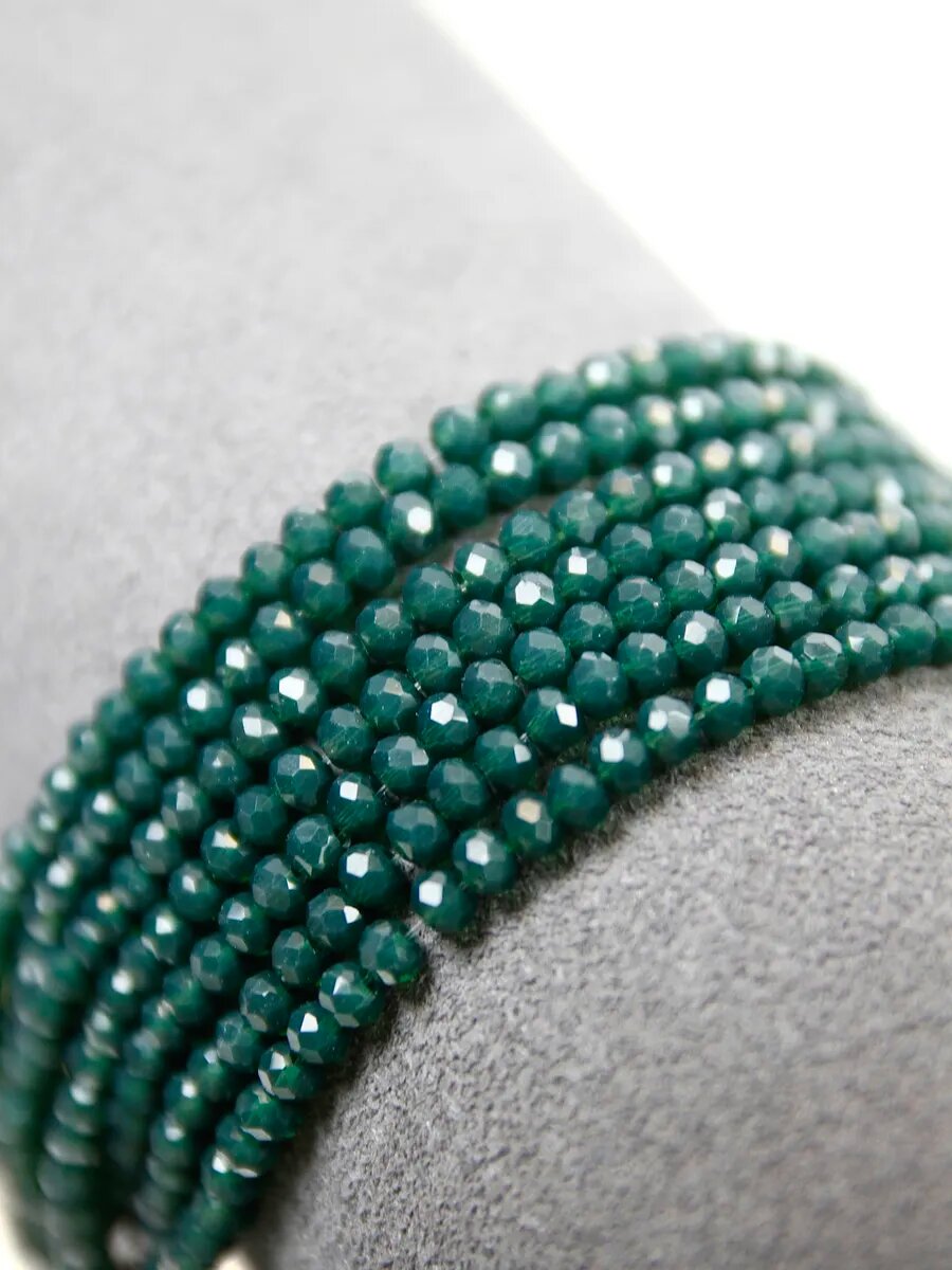 Алмазная грань, стекло, сверкающий виридиан - 2-3 мм - 37 см