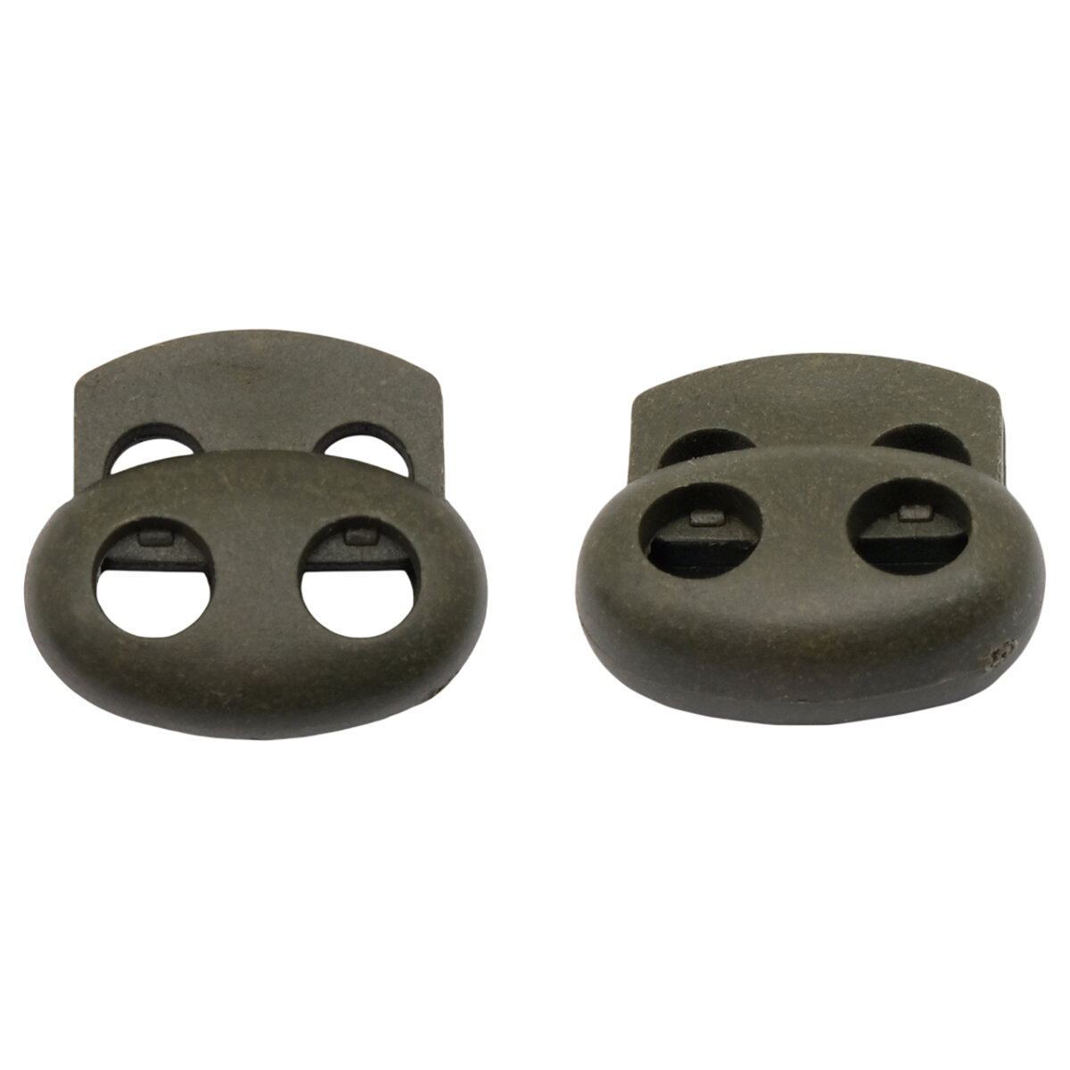 103-М Фиксатор (стопор) 'Овал' малый двухдырочный, диаметр 4мм, 14*17мм, ПП (471 хаки), 100 шт