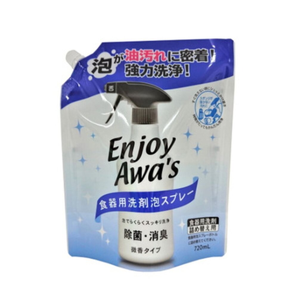 Rocket Soap Спрей-пена "Enjoy Awas" для мытья посуды с антибактериальным эффектом, 720 мл, сменная упаковка
