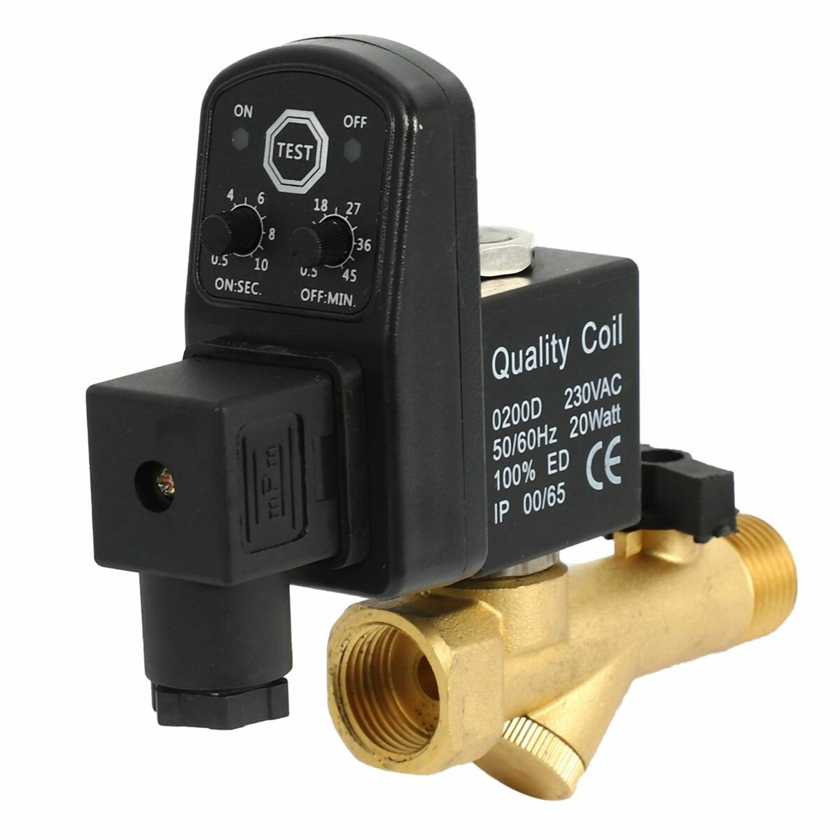 220 В переменного тока, 1/2-дюймовый электронный двухходовой сливной клапан для воздушного компрессора с синхронизацией по времени