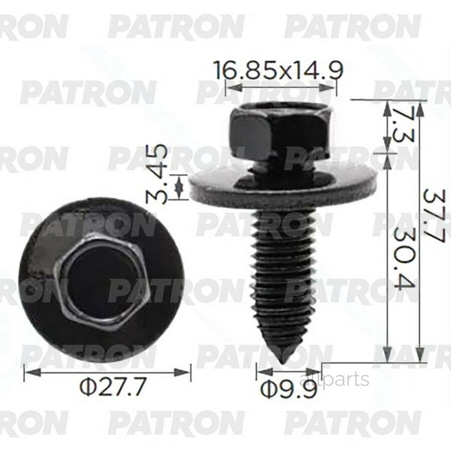 PATRON P37-3934 Болт металлический Болт с шайбой M10x30 GM