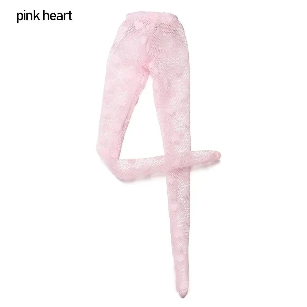 Аксессуары для кукол: Шелк колготки Love Heart Pattern Розовый, pinkheart