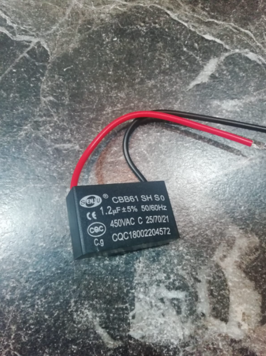Пусковой конденсатор для вентиляторов 1,2 мкФ 450В CBB61 (450V/1.2UF)