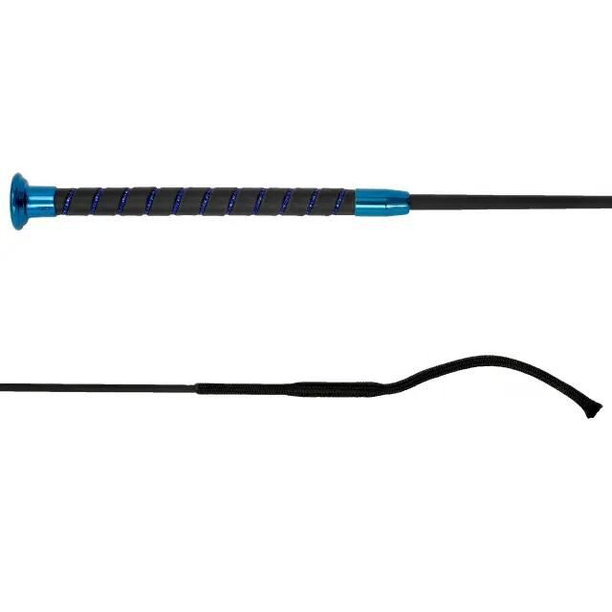 Decathlon Дрессировочный хлыст START CrystalMat, для верховой езды, 110 см, черный/синий