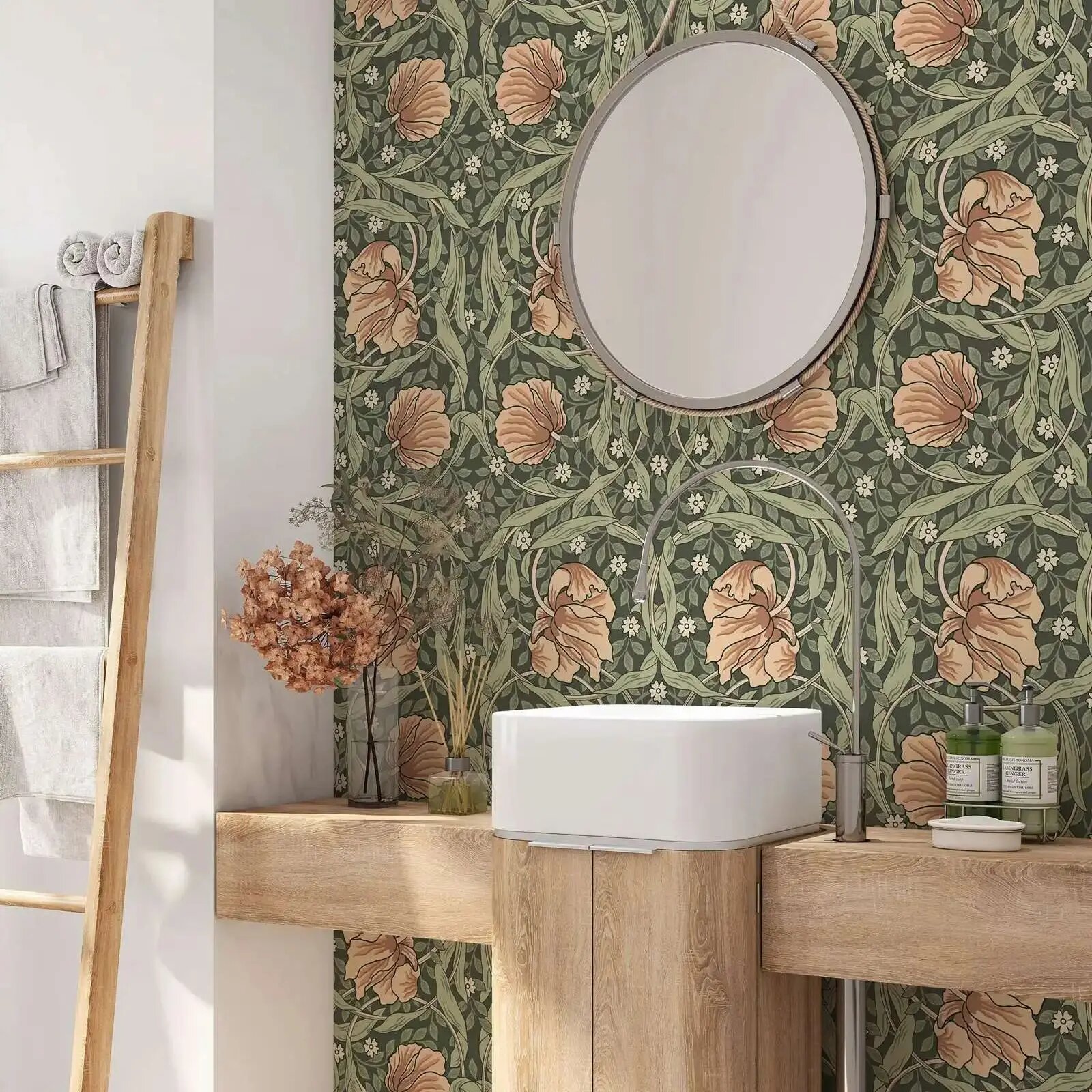 Обои Pixel&Wall William Morris Зеленая Листва, Tradition Unpasted, 50cm x 300cm