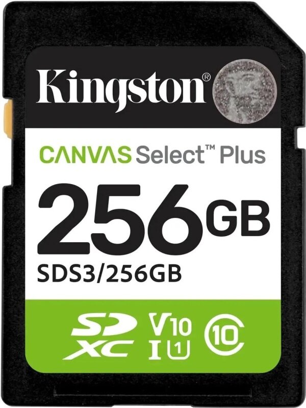 Карта памяти SDXC 256Gb Kingston Canvas Select Plus Gen3 UHS-I U1 V10 150 Mb/s