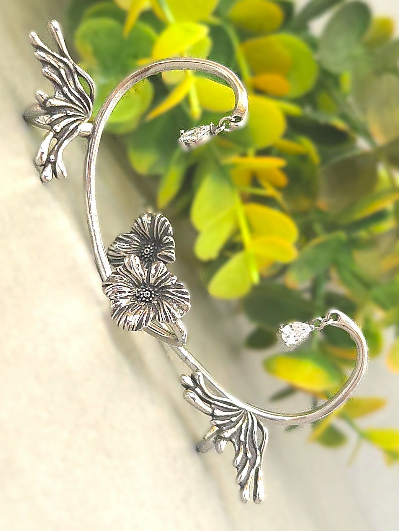 Моносерьга кафф, фианит