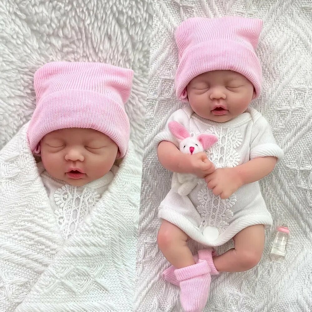Куклы Reborn Baby Dolls 7 дюймов, силиконовая девочка в полный рост с игрушечными аксессуарами