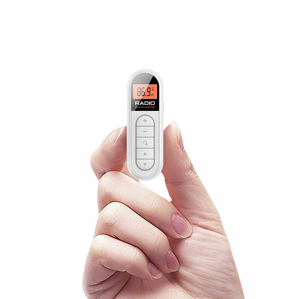 Перезаряжаемый мини-портативный FM-радио для пожилых с задним зажимом для встреч