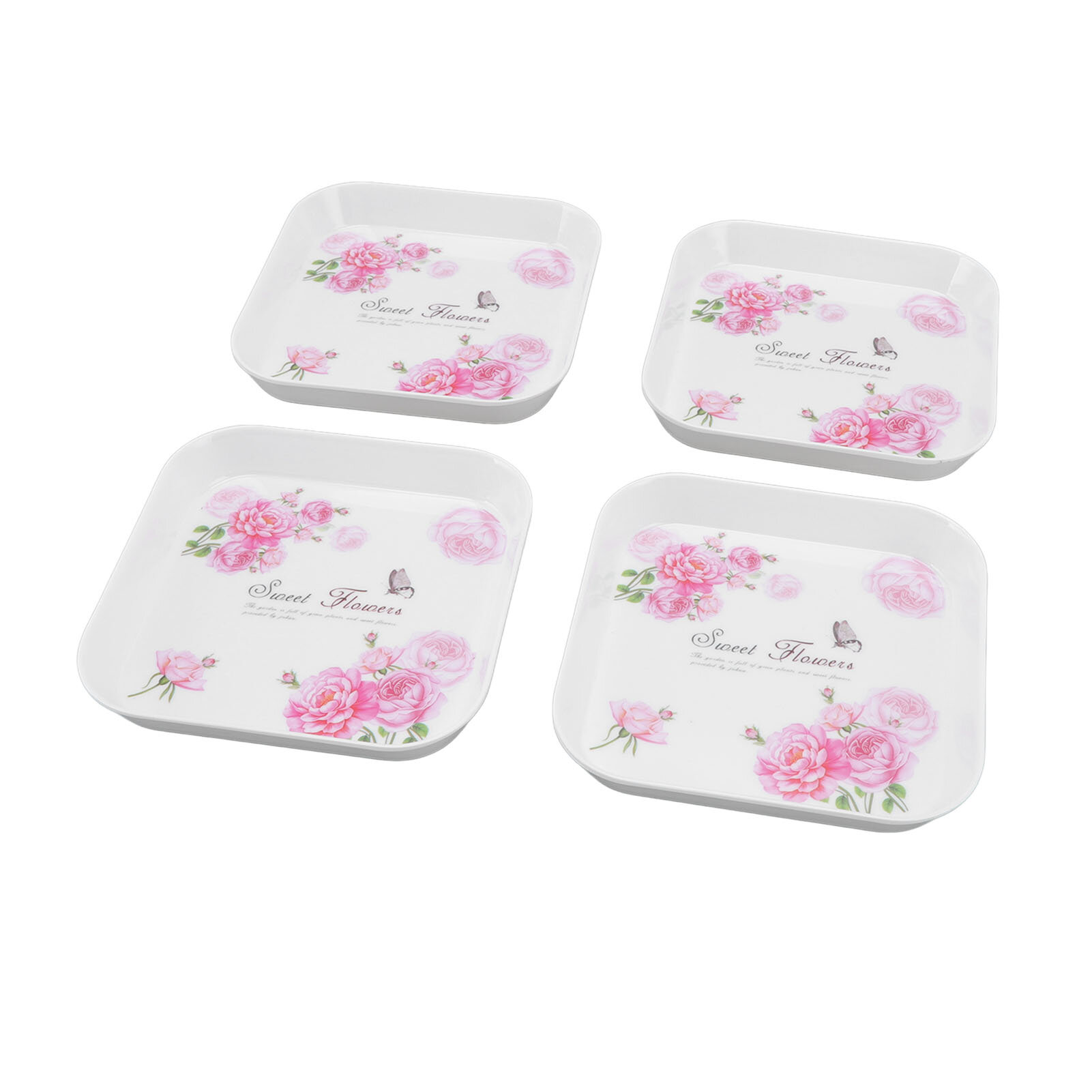 4 шт. Многофункциональные тарелки для фруктов и десертов, подставки для косточек, для дома, школы, ресторана, розовый цвет