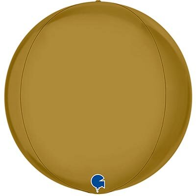Воздушный шар GRABO "3D сфера", без рисунка, Сатин Gold, 15 дюймов