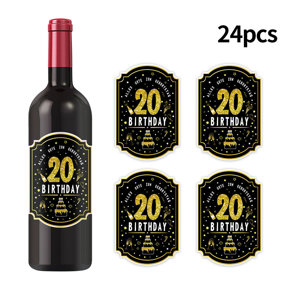 Party venue decor wine bottle labels with copper paper for 18 to 80 years old celebrations