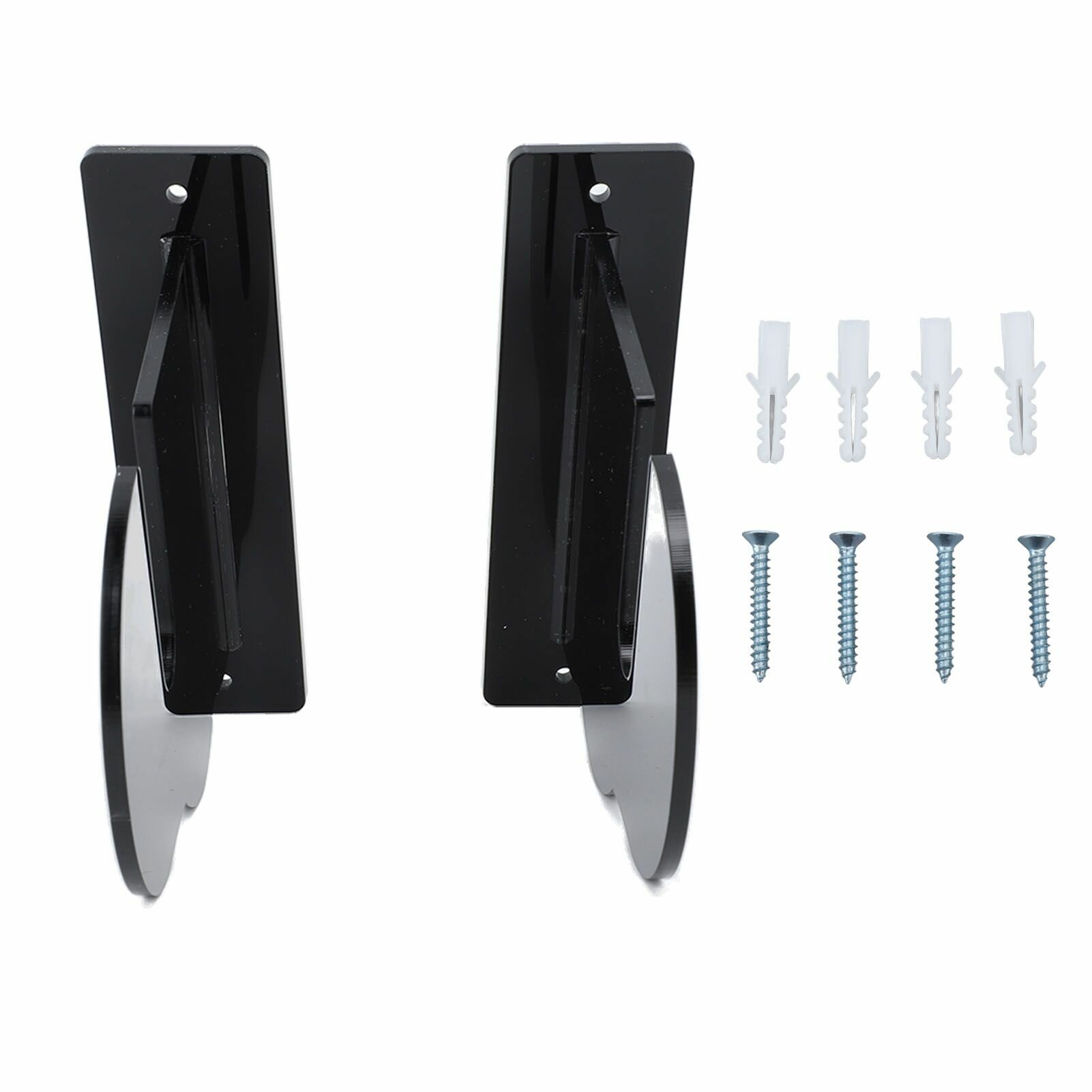 Черная настенная стойка для скейтборда, акриловая горизонтальная подставка из 2 предметов для лонгбордов, сноубордов, скейтбордов, компактная настенная вешалка