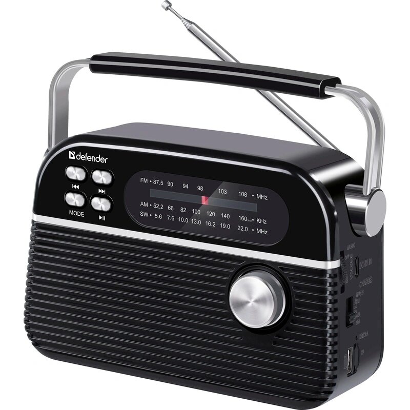 Радиоприемник Defender Vega 5Вт FM/AM/SW/BT/USB/TF/1200мАч