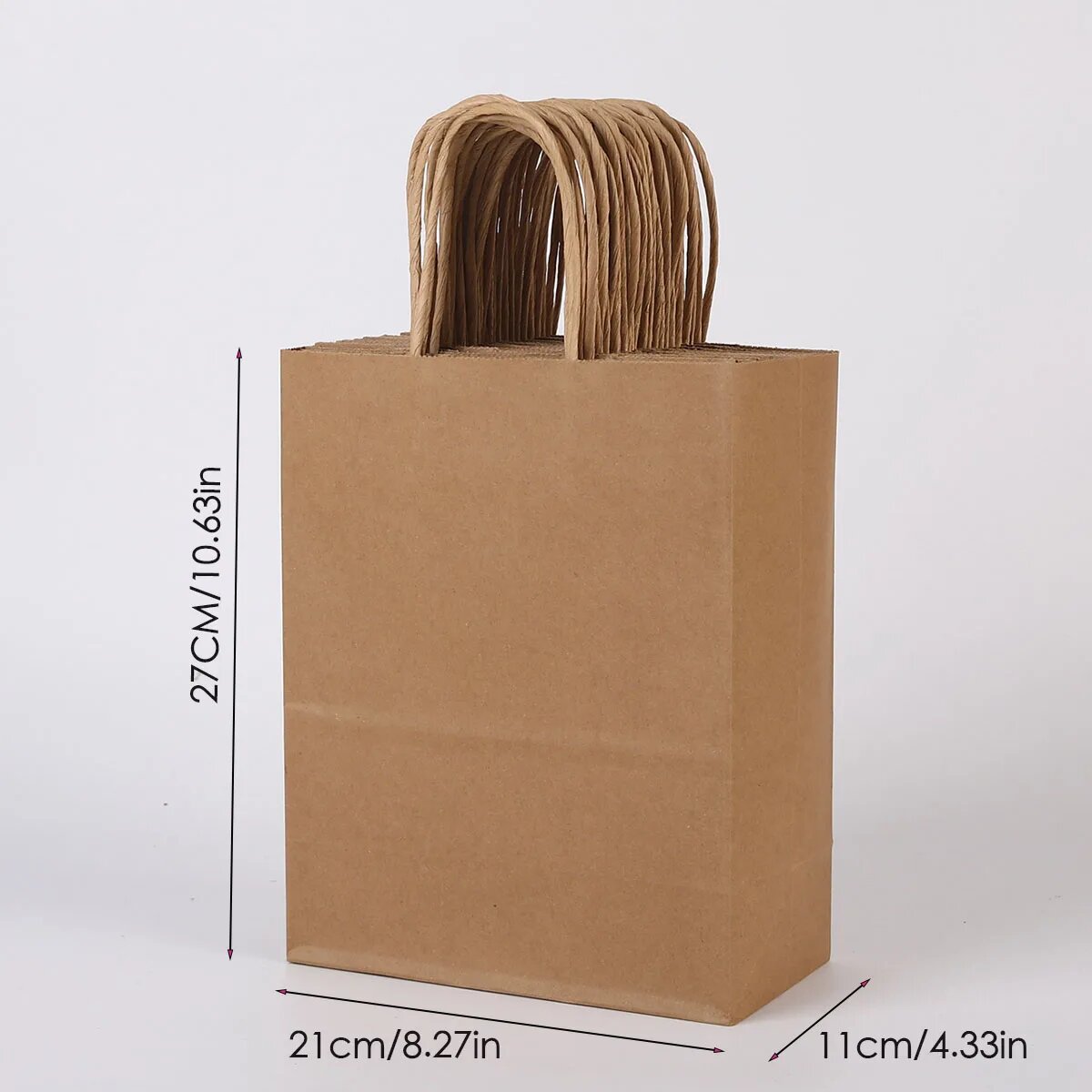 Бумажный пакет с ручками 27x21x11 см, 10.63x8.27x4.33 дюйма