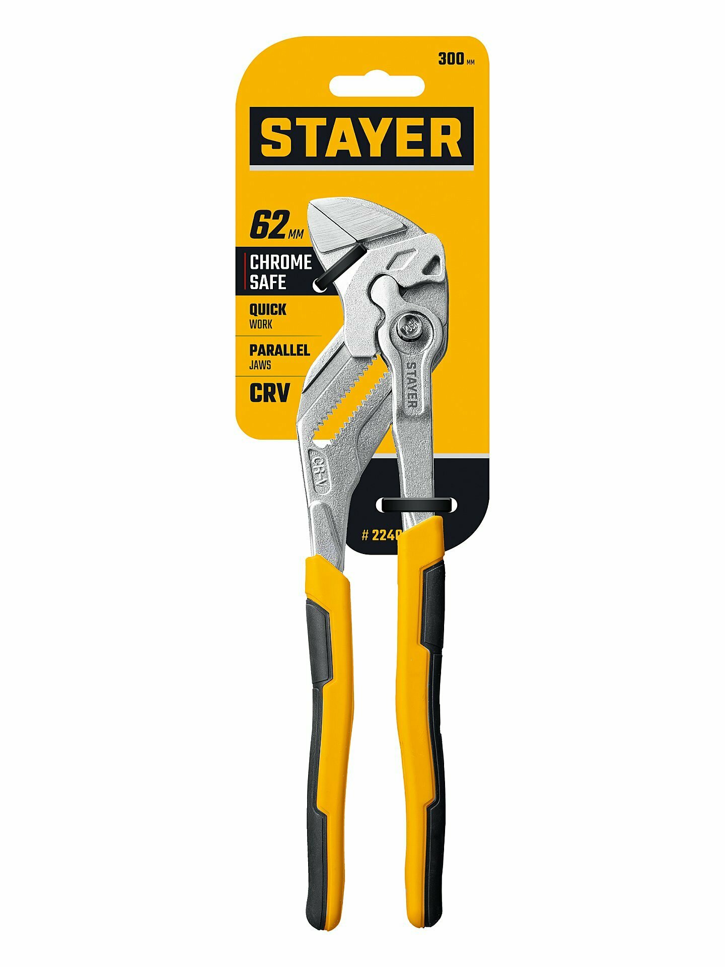STAYER PlierWrench 300 мм, захват 68 мм, переставные клещи-гаечный ключ (22403)
