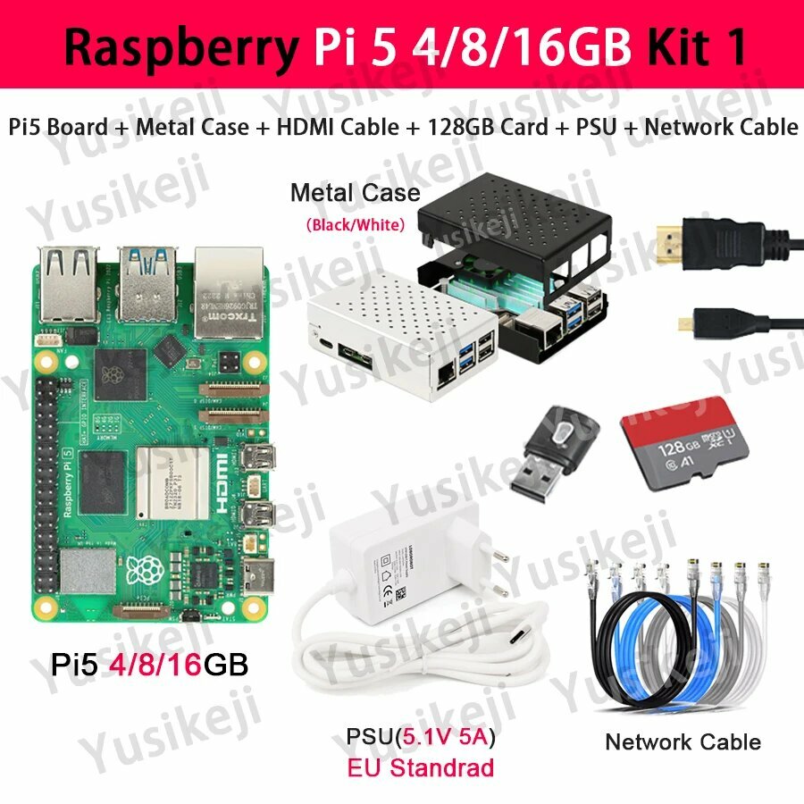 Комплект Raspberry Pi 5 8GB, KIT 1, EU Standrad, Pi5 RAM8GB