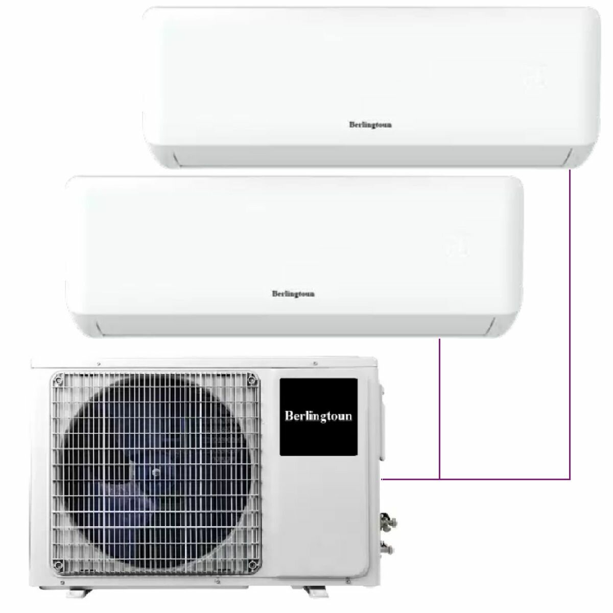 Мульти сплит-система Berlingtoun на 2 комнаты (20м2 + 30м2)BMI-07AIN1 / BMI-09AIN1 / BMO-14/2AIN1 DC Inverter