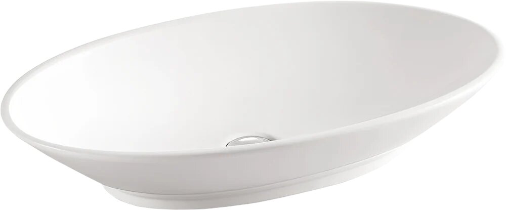 Накладная раковина SantiLine SL-1031 70 накладная, без отверстия под смеситель, фаянсовая, овальная, раковина для ванной, белая