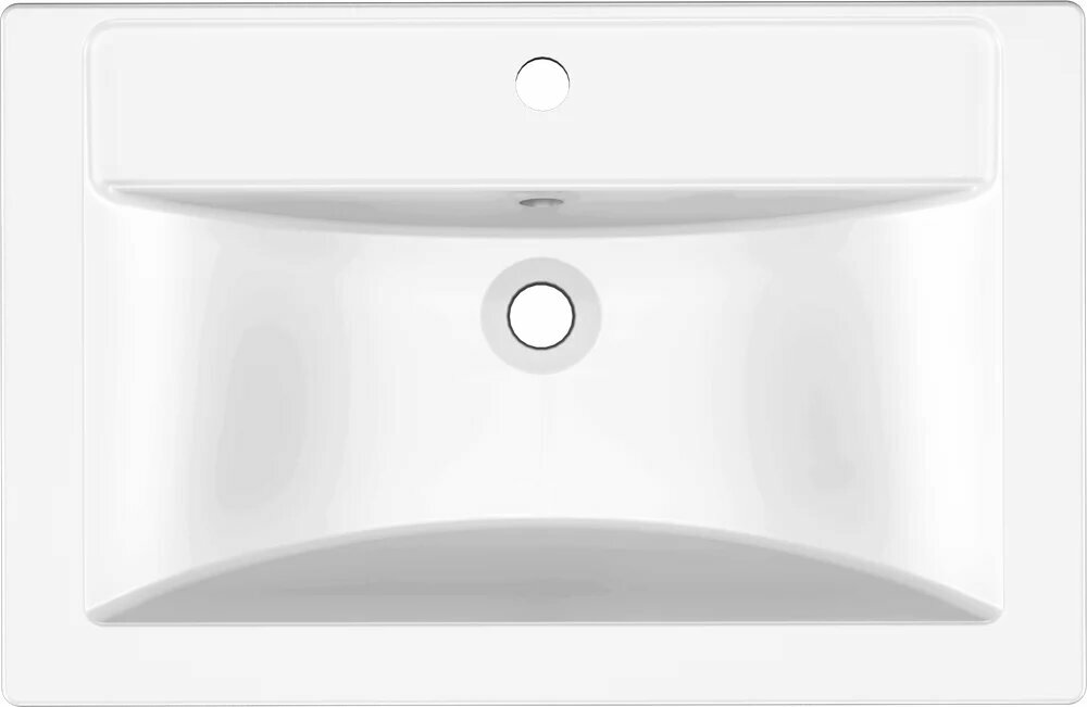 Мебельная раковина Paola Марио 70 накладная, из литьевого мрамора, белая, глянцевая, раковина для ванной, прямоугольная