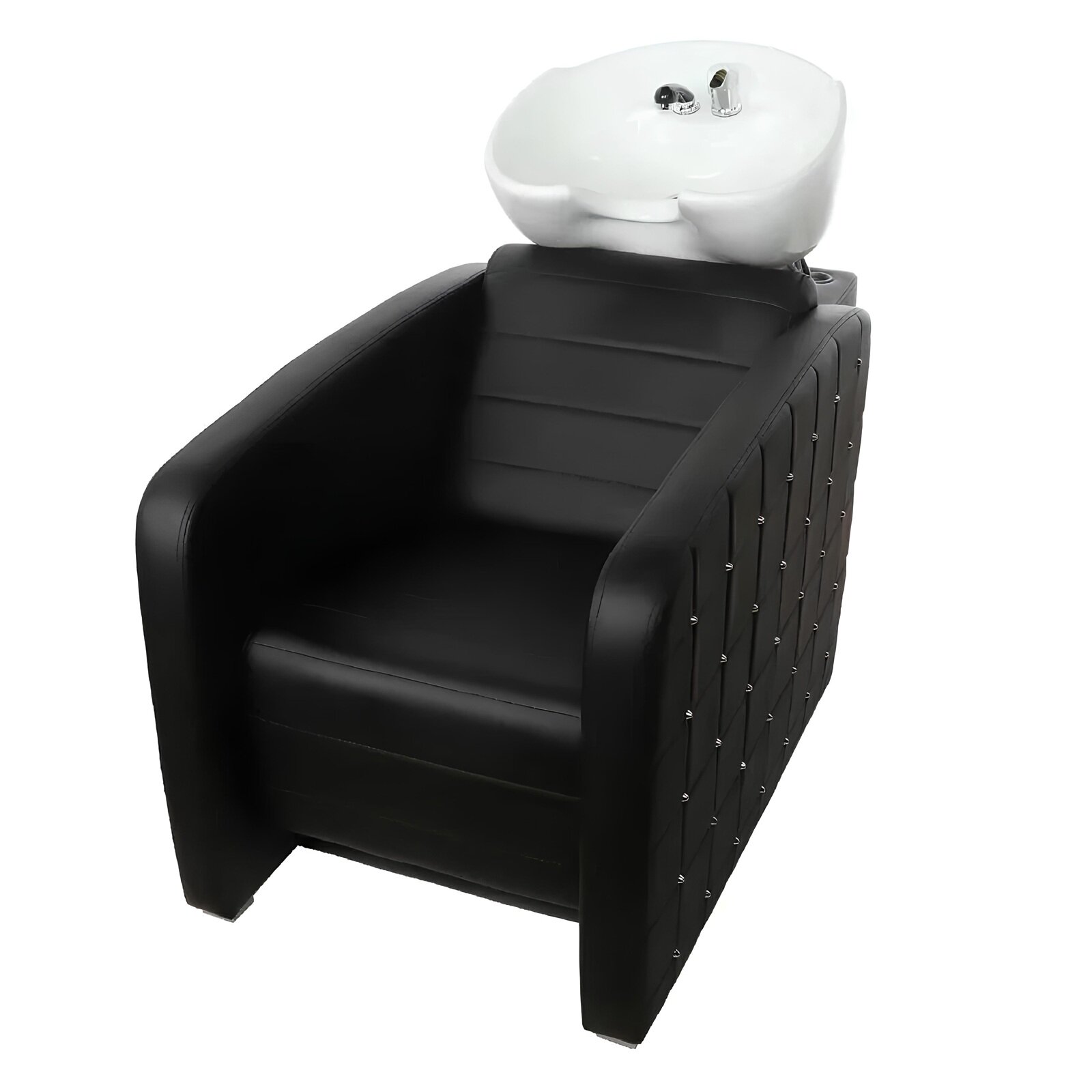 Парикмахерская мойка "Соло", цвет - черный, белая глубокая раковина