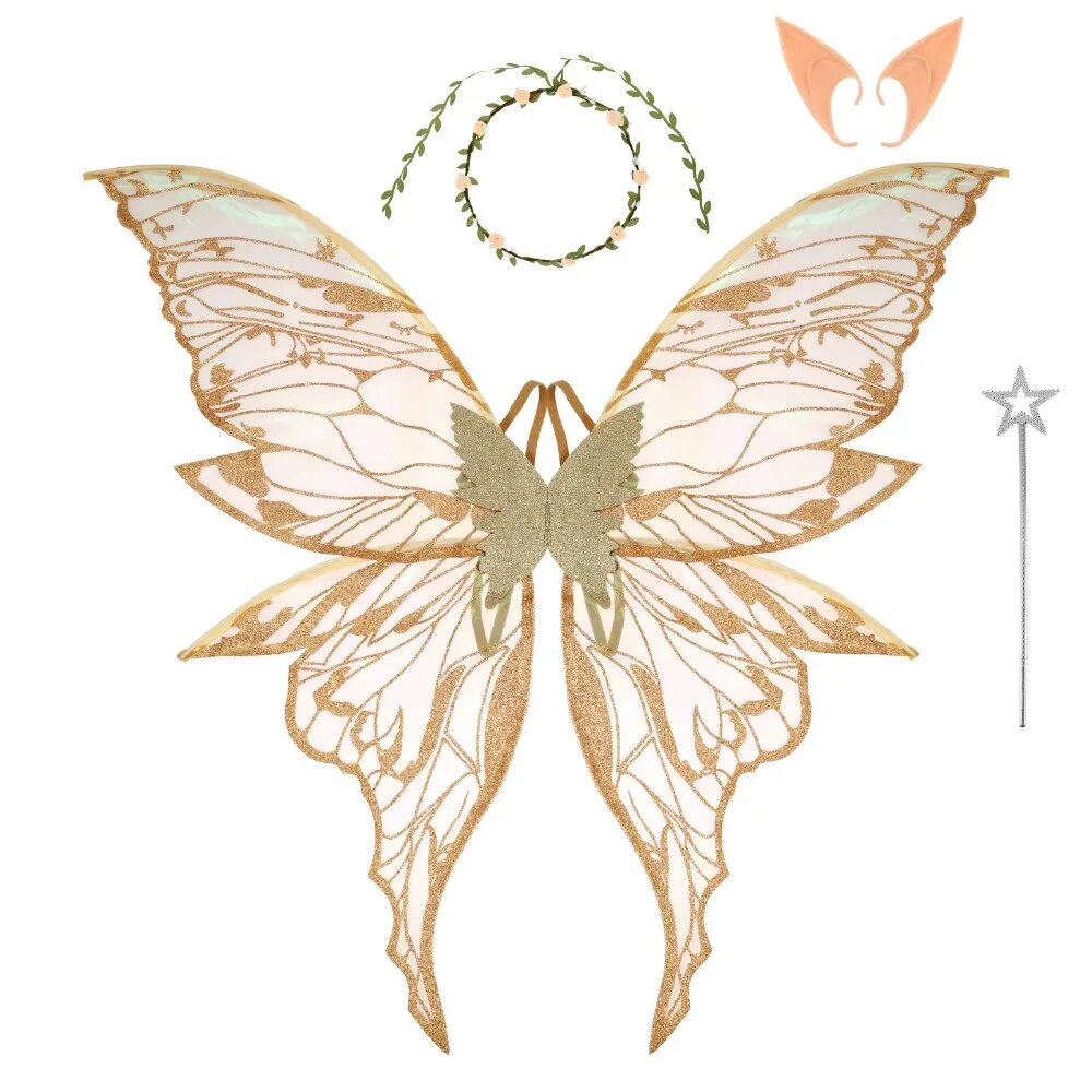 Крылья феи синие из полиэстера Светло-желтый, Champagne