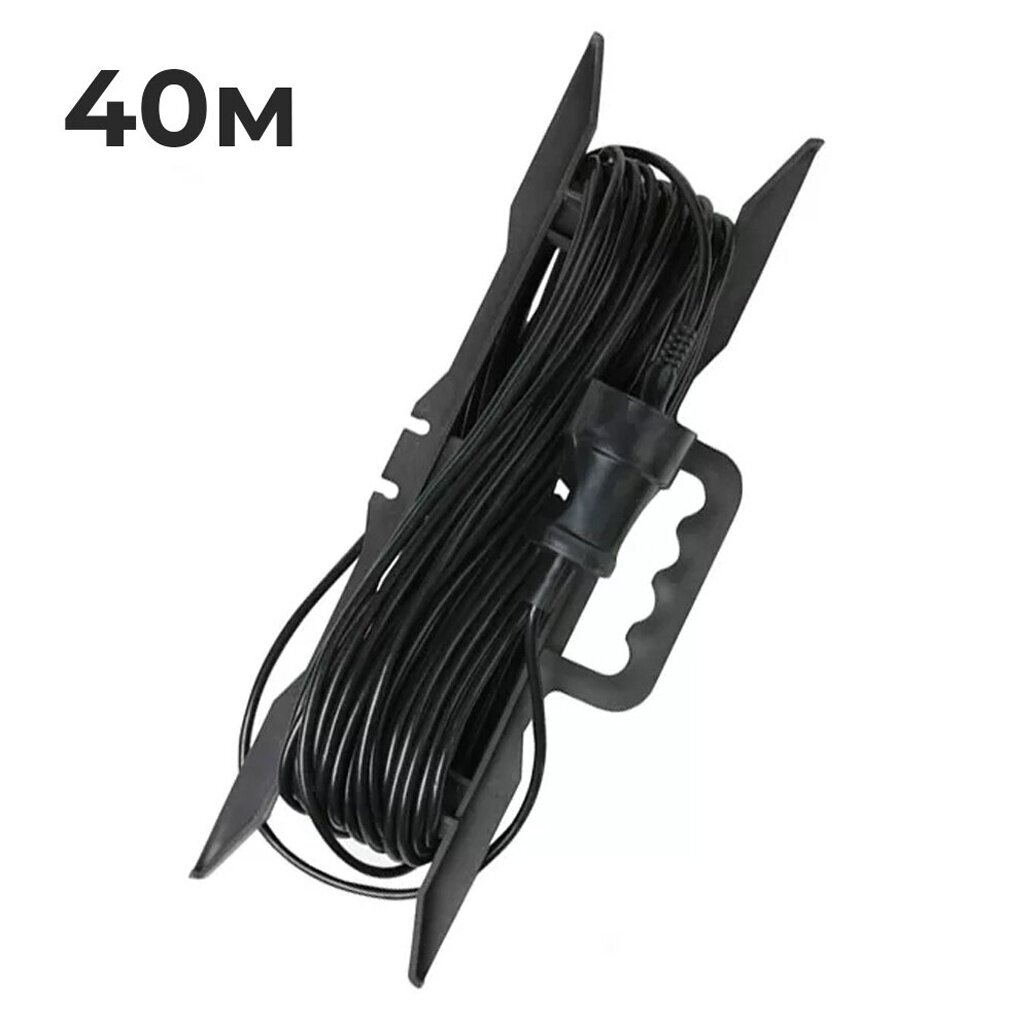 Удлинитель на рамке 40м, 0,75ПВС, черный, удобный для переноски