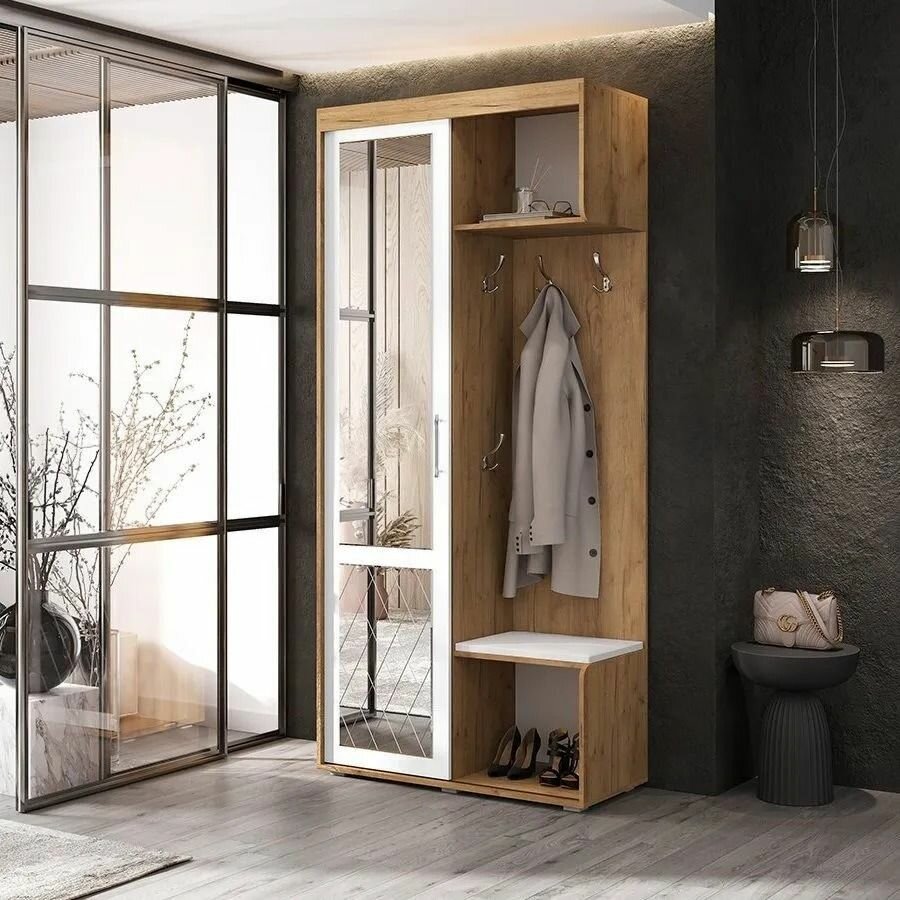 Прихожая Стелла 1 (Дуб крафт/Белый )