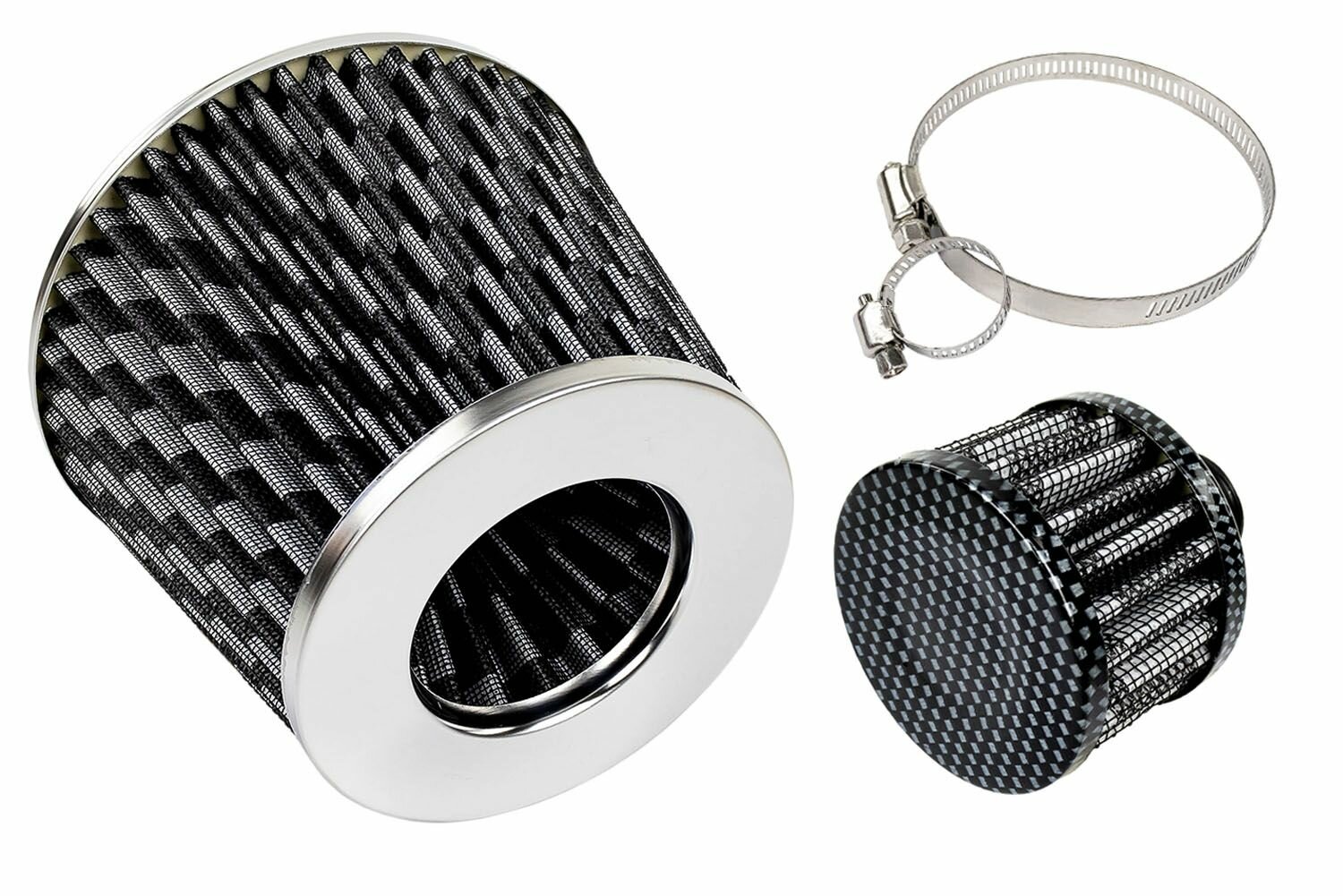 Комплект фильтров нулевого сопротивления (воздушный и картерных газов) MR под Карбон для инжекторных ВАЗ 2101-2107, 2108-2115, 2110-2112, Лада Гранта, Калина, Приора, Нива Тревел/Легенд, Шевроле Нива