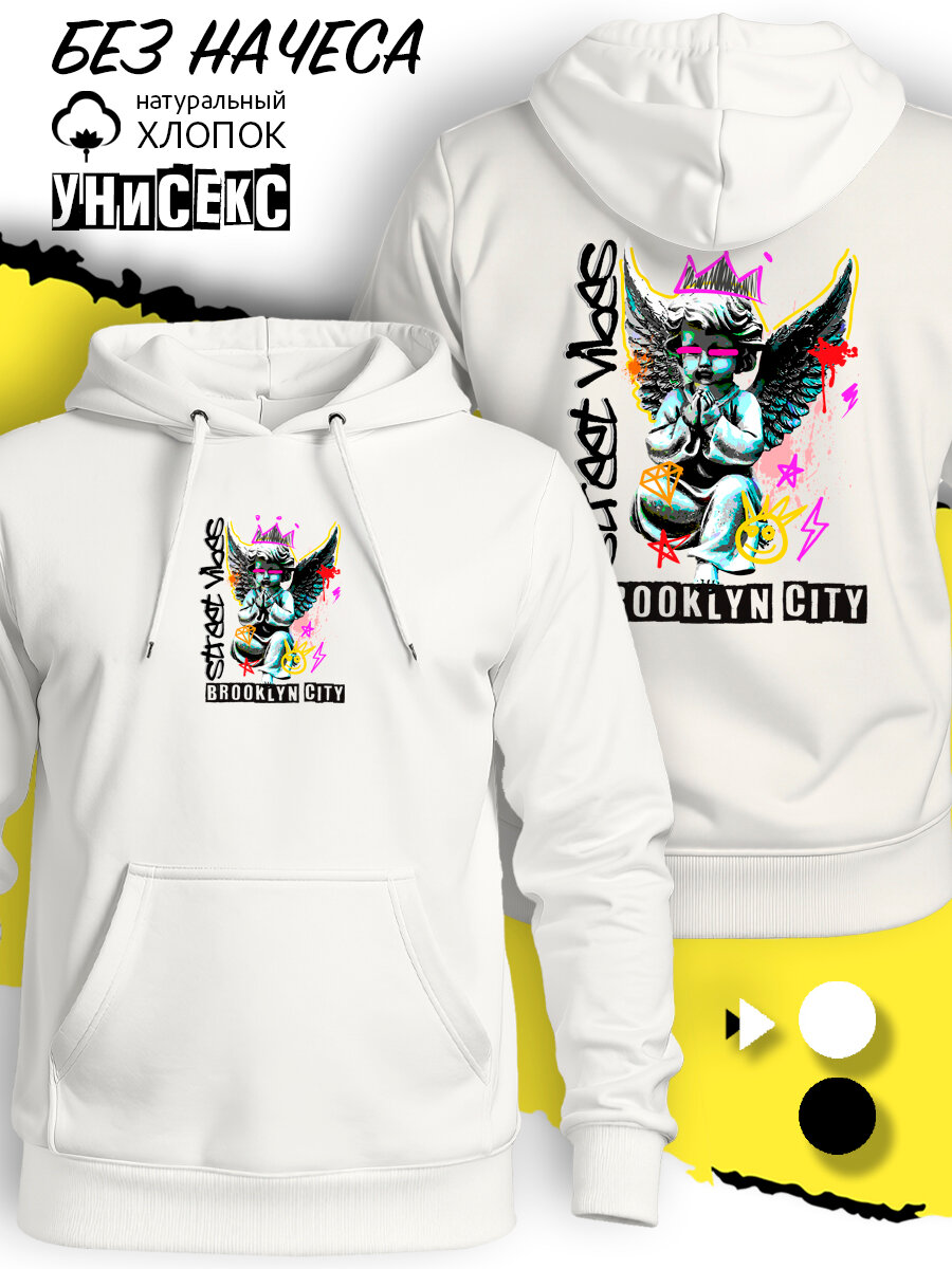 Худи Толстовка свитшот с ангелом Brooklyn city