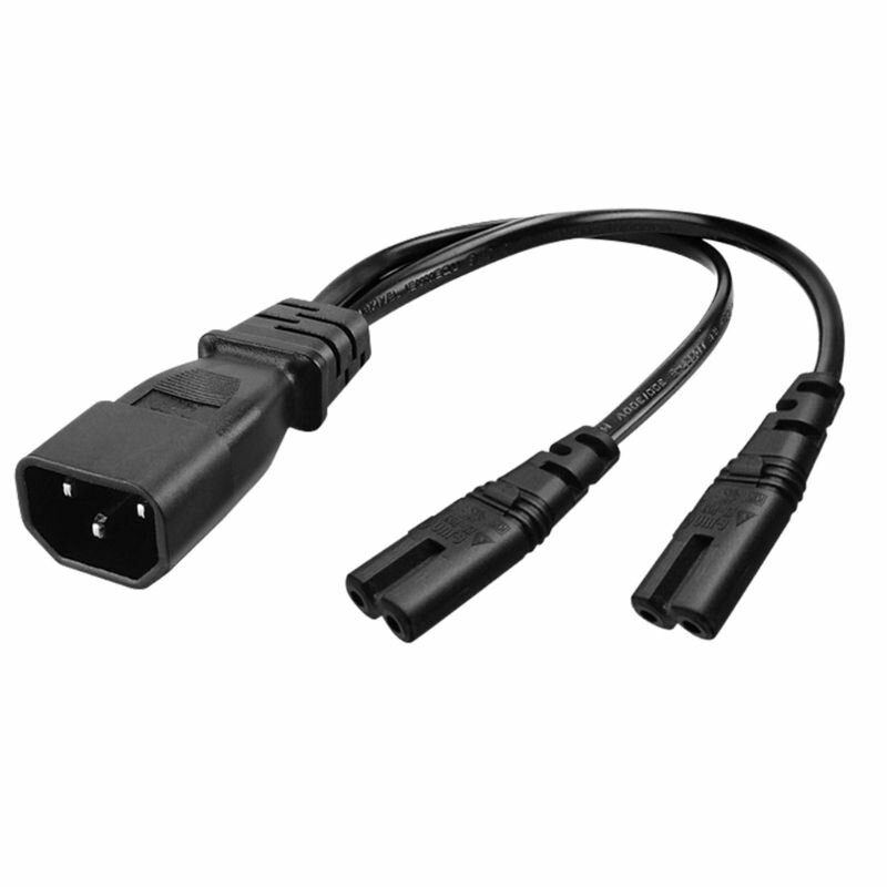 32 см 3-контактный штекер IEC320-C14 к IEC320-C7 + C7 гнездовой адаптер, Y-образный разветвитель, кабель преобразователя питания, линия