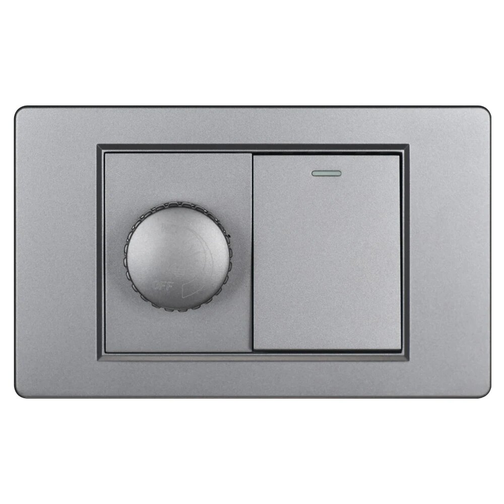 Настенный выключатель VISWE 1/2/3/4 Gang, диммер, пластиковая панель, кнопка питания, выключатели для дома, 220 В, Dimmer 1Gang Grey, 1way