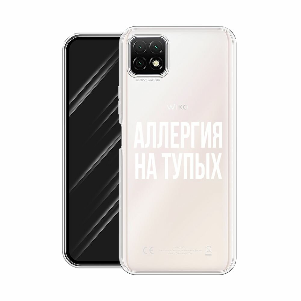 Чехол на Wiko T3 / Вико Т3 с принтом Аллергия на тупых, прозрачный — фото 1