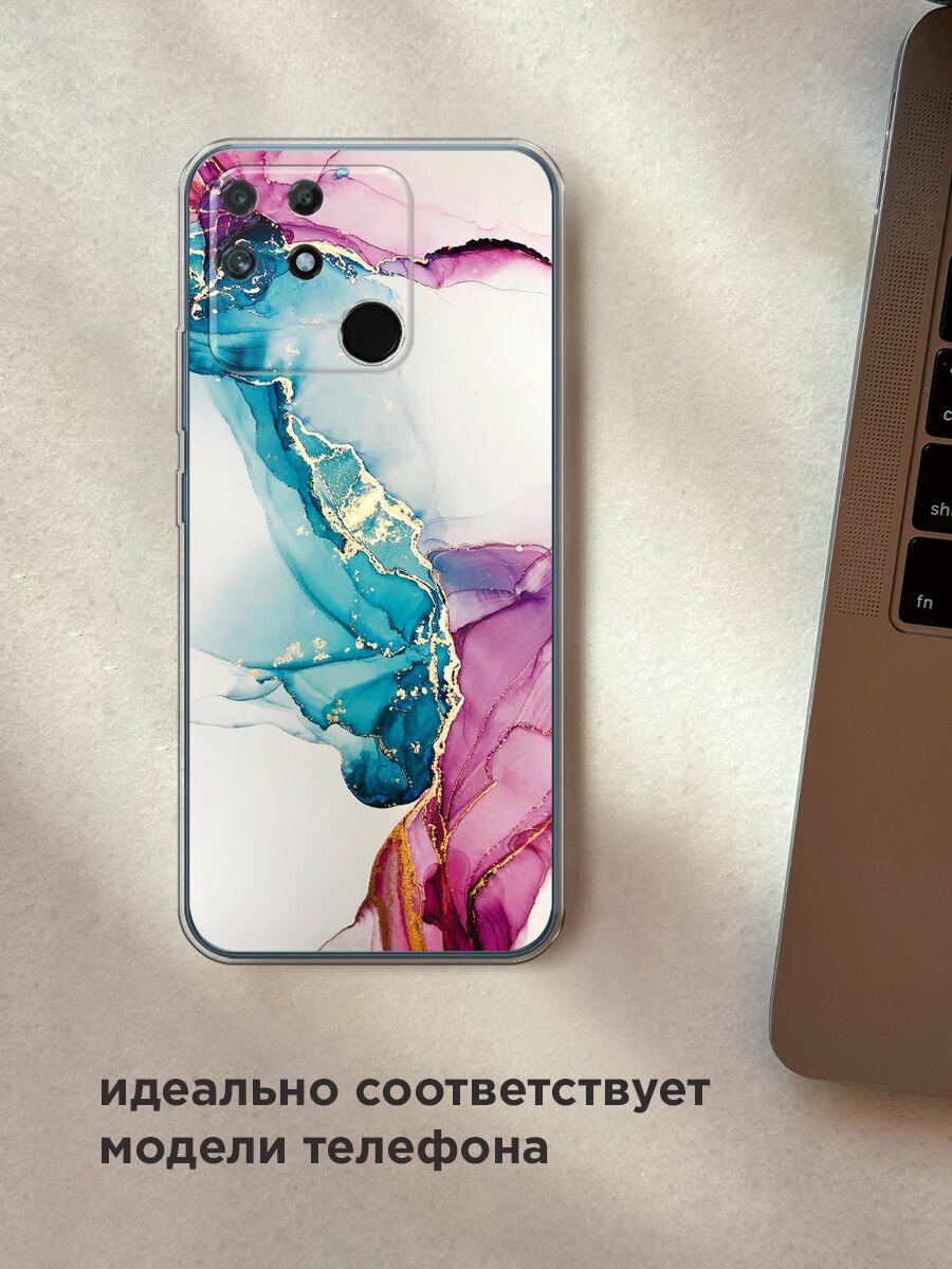 Чехол на Realme Narzo 50A / Реалми Нарзо 50A с принтом "Розовые разводы рисунок" — фото 1