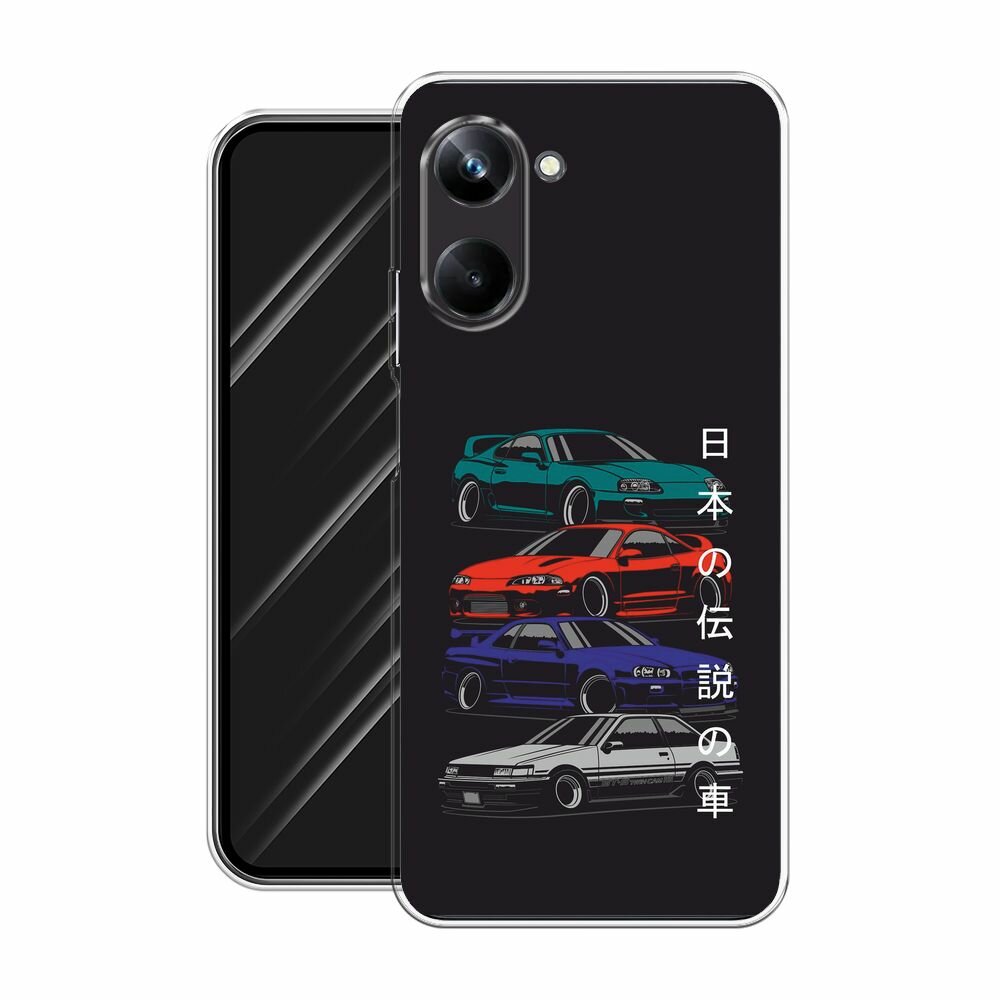 Чехол на Realme 10 Pro / Реалми 10 Про с принтом "JDM Legend cars" — фото 1