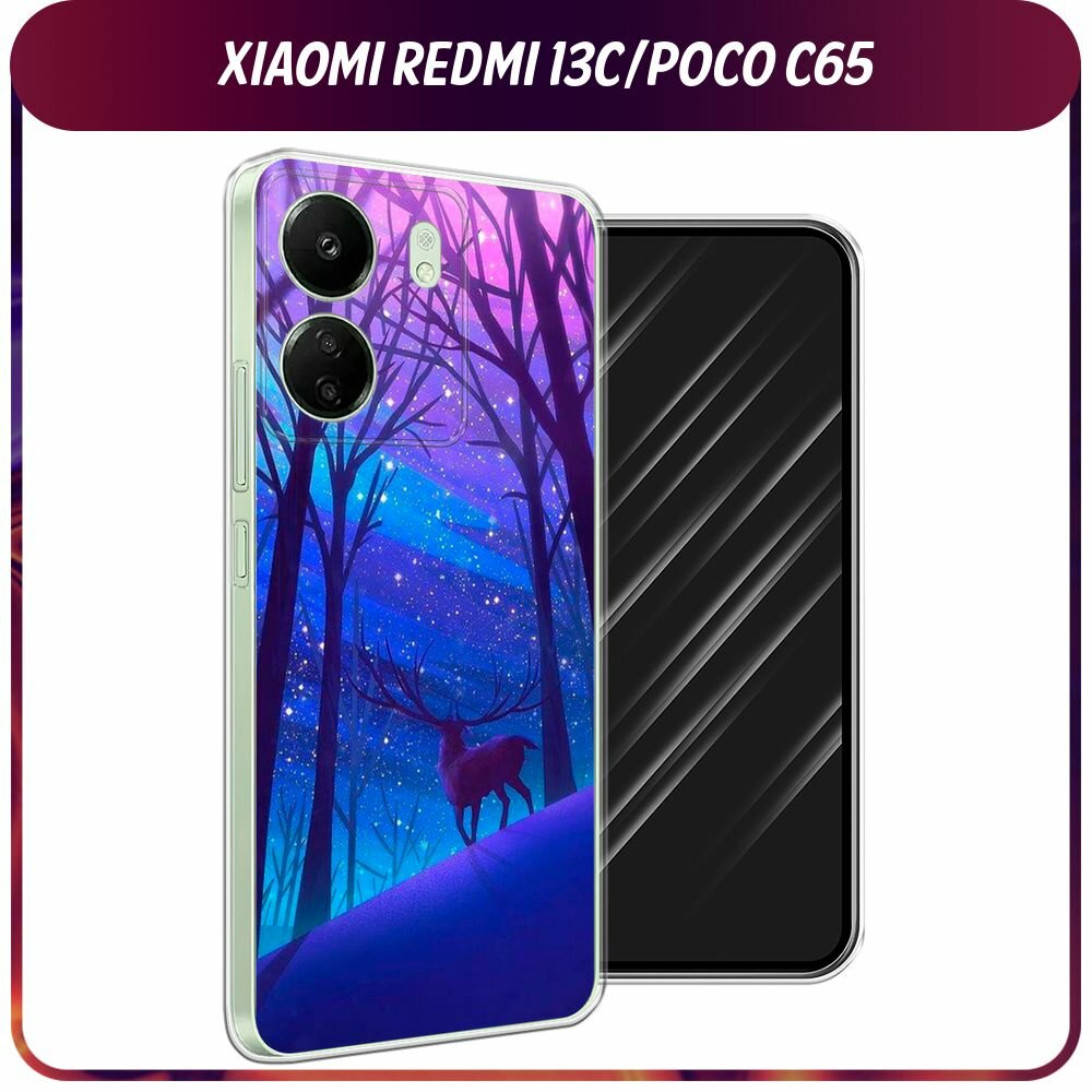 Чехол на Xiaomi Redmi 13C/Poco C65 / Сяоми Редми 13C/Поко С65 с принтом "Северный олень"