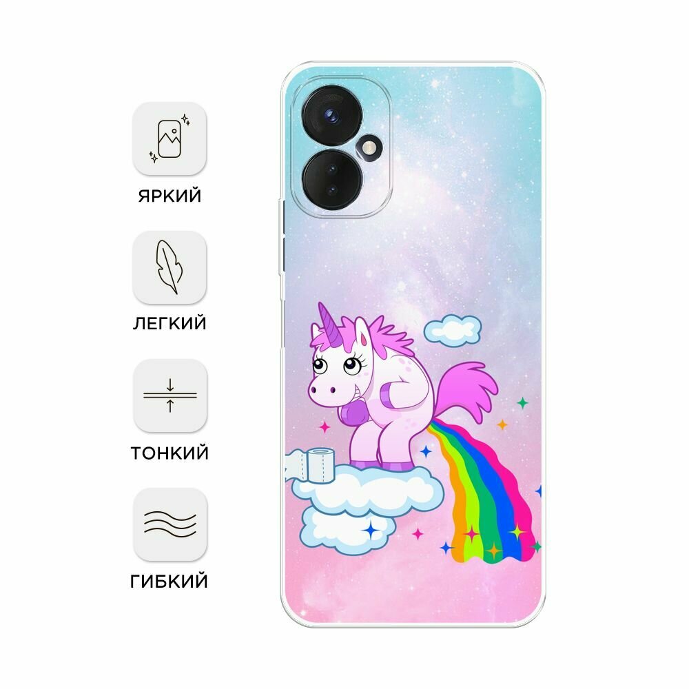 Чехол на Tecno Spark 9 Pro / Техно Спарк 9 Про с принтом "Единорог какает" — фото 1
