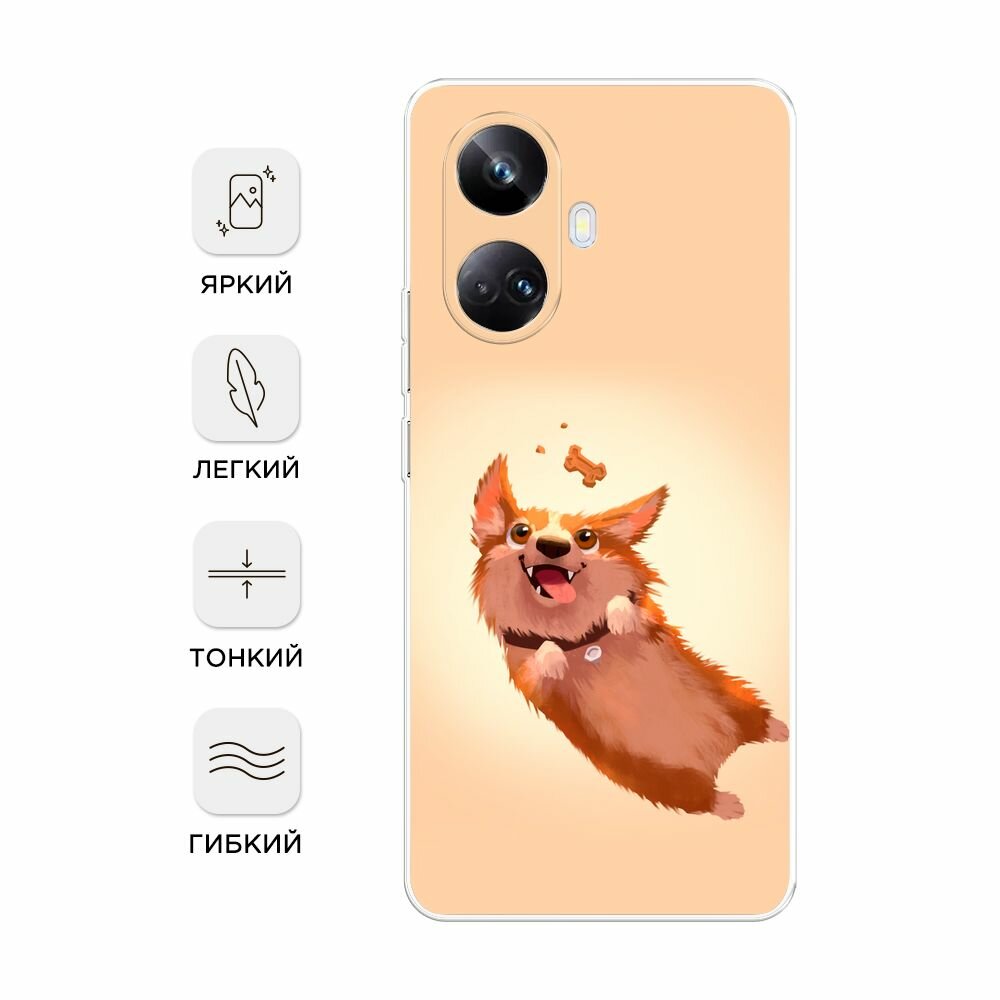 Чехол на Realme 10 Pro+ / Реалми 10 Про+ с принтом Корги печенька — фото 1