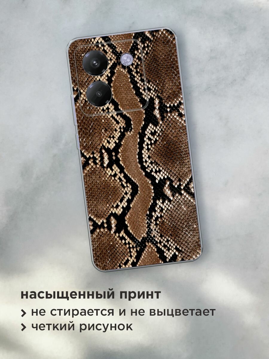 Силиконовый чехол на Poco M7 Pro / Поко М7 Про с принтом Кожа питона — фото 1