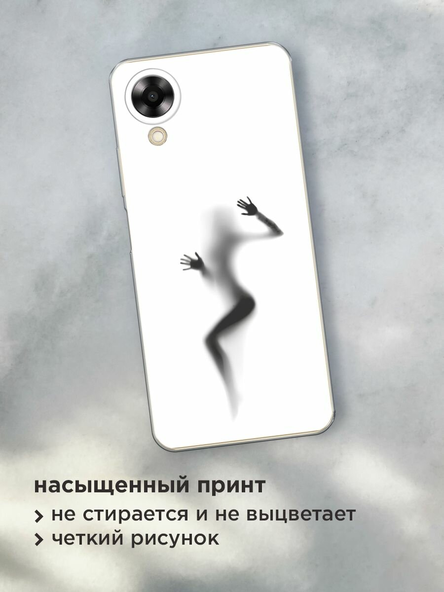 Силиконовый чехол на Oppo A17K / Оппо A17K с принтом "Девушка в душе" — фото 1