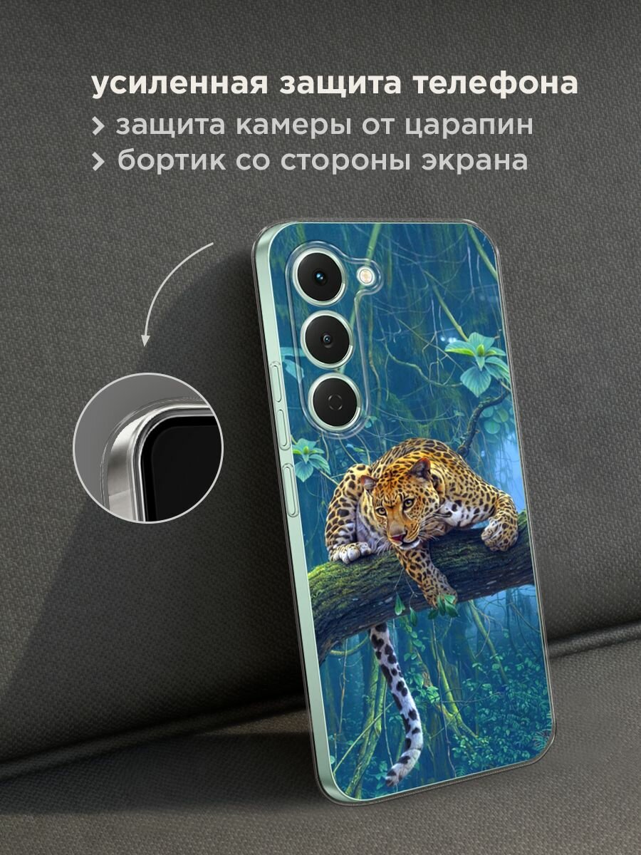 Чехол на Tecno Spark 40 Pro / Текно Спарк 40 Про с принтом "Леопард охотник" — фото 1
