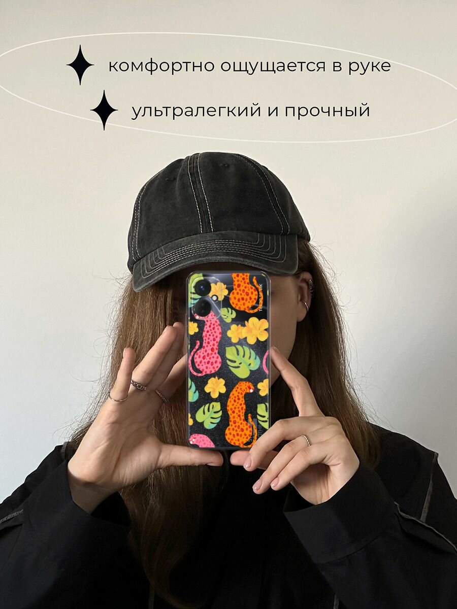 Чехол на Tecno Spark 9 Pro / Техно Спарк 9 Про с принтом "Экзотика", прозрачный — фото 1