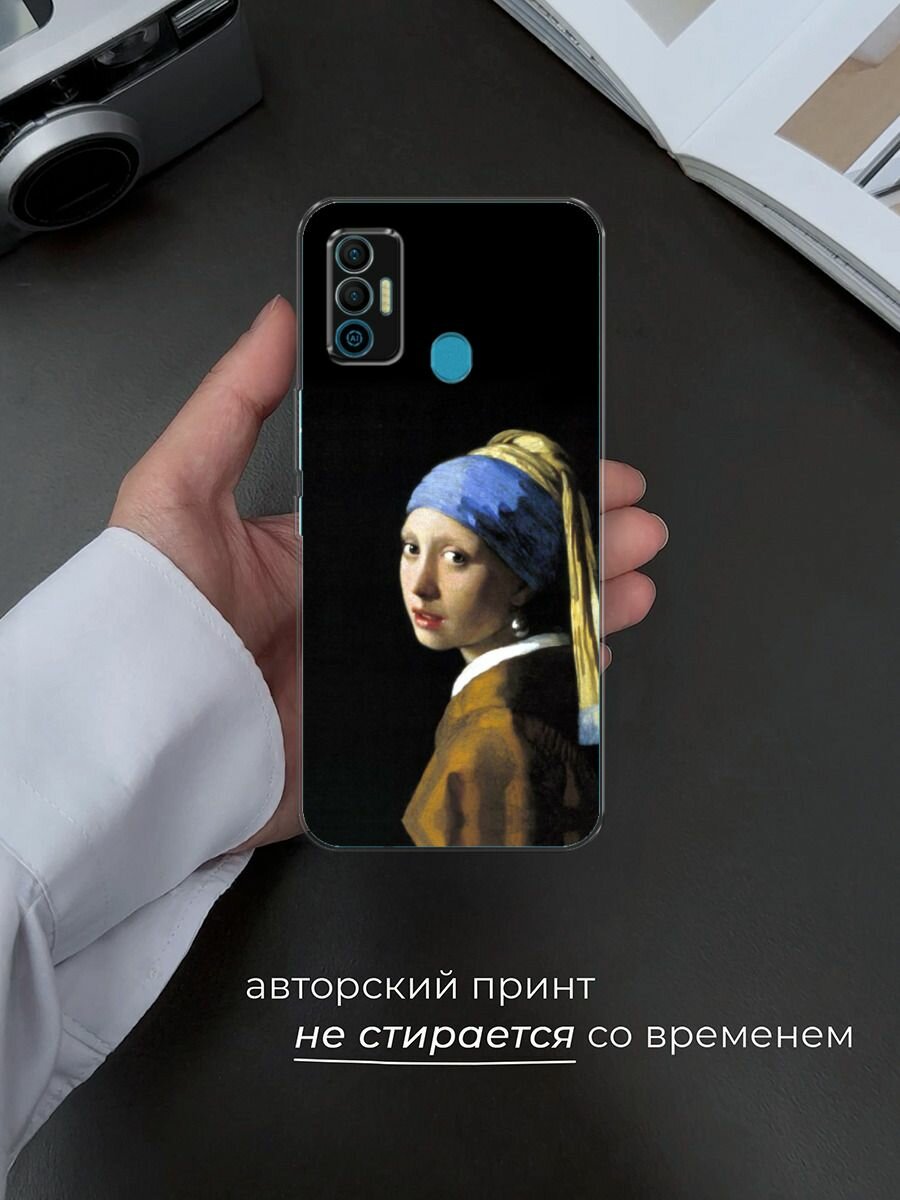 Чехол на Tecno Spark 7 / Техно Спарк 7 с принтом "Девушка с жемчужной сережкой" — фото 1