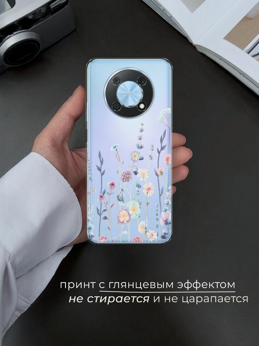 Чехол на Huawei Nova Y90 / Хуавей Нова 90 с принтом "Нежные полевые цветы" — фото 1